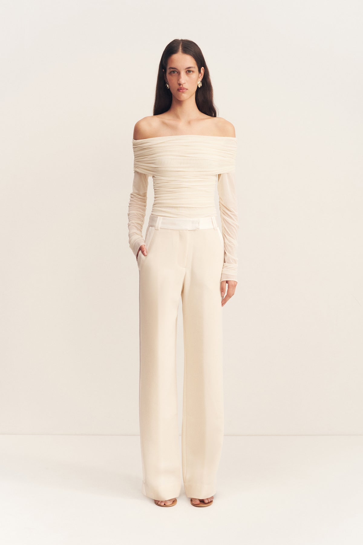 Shona Joy Ivory Pants | Designer Collection | Coveti