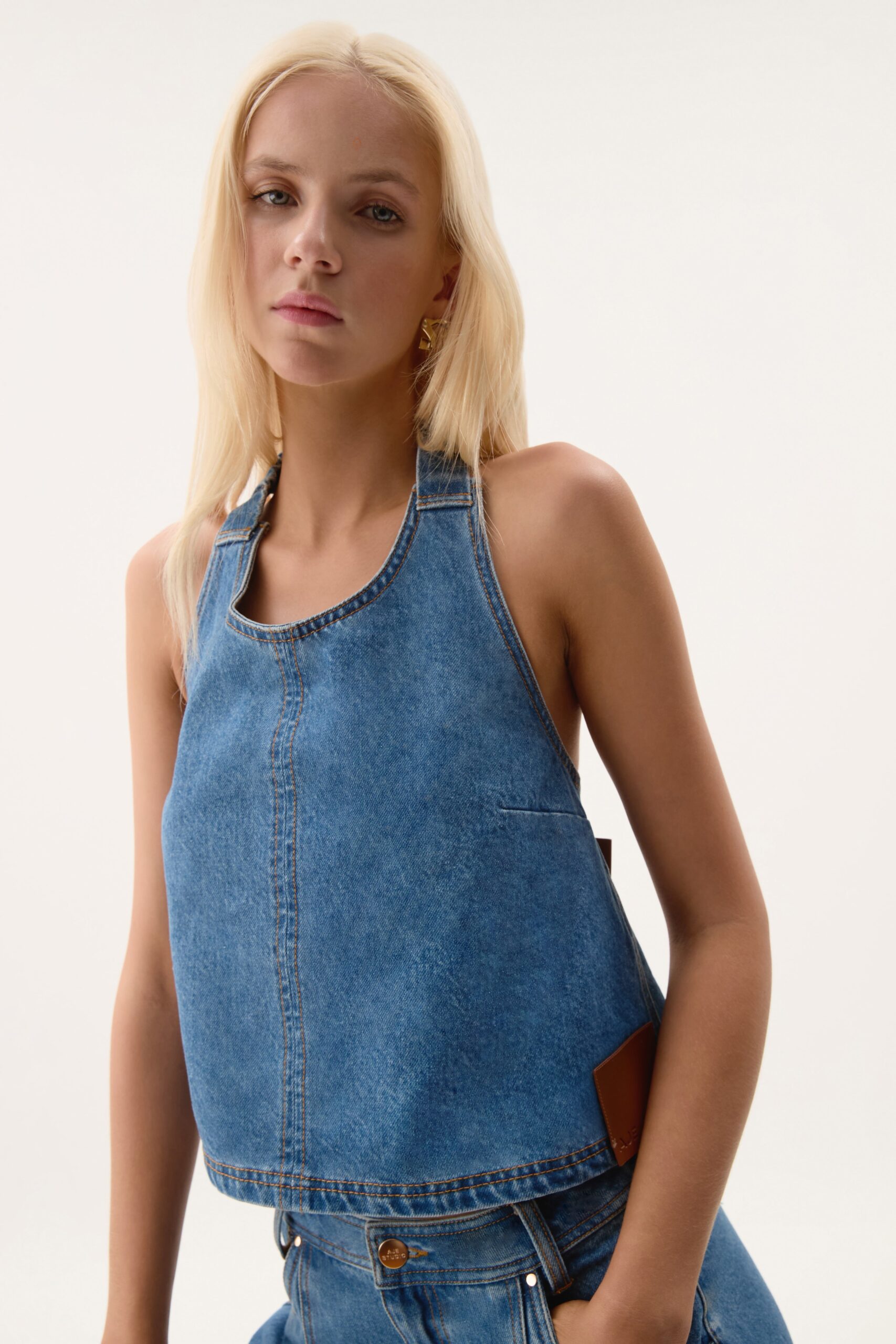 Flynn Denim Halter | Coveti