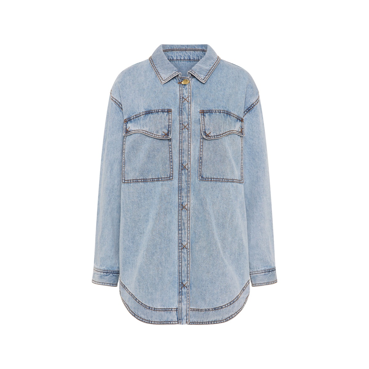 Ray Longline Denim Shirt | Coveti