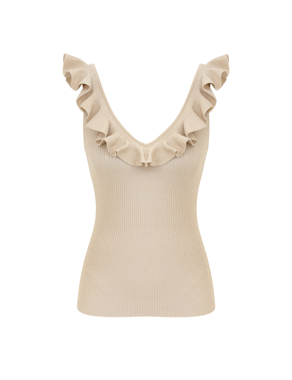 Rhiannon Frill V-Neck Top | Coveti