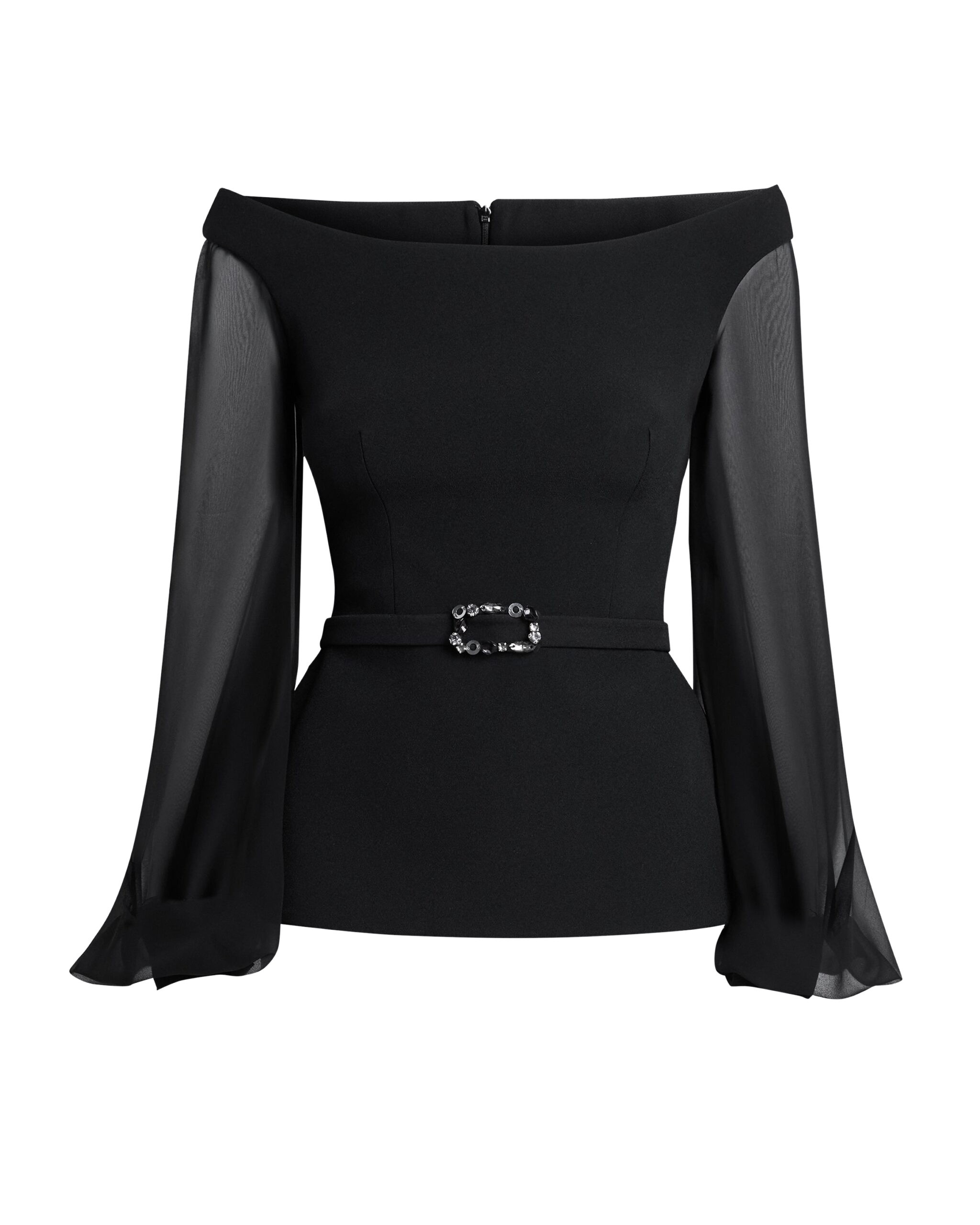 Breena Top In Black With Embellished Belt | Safiyaa Coveti