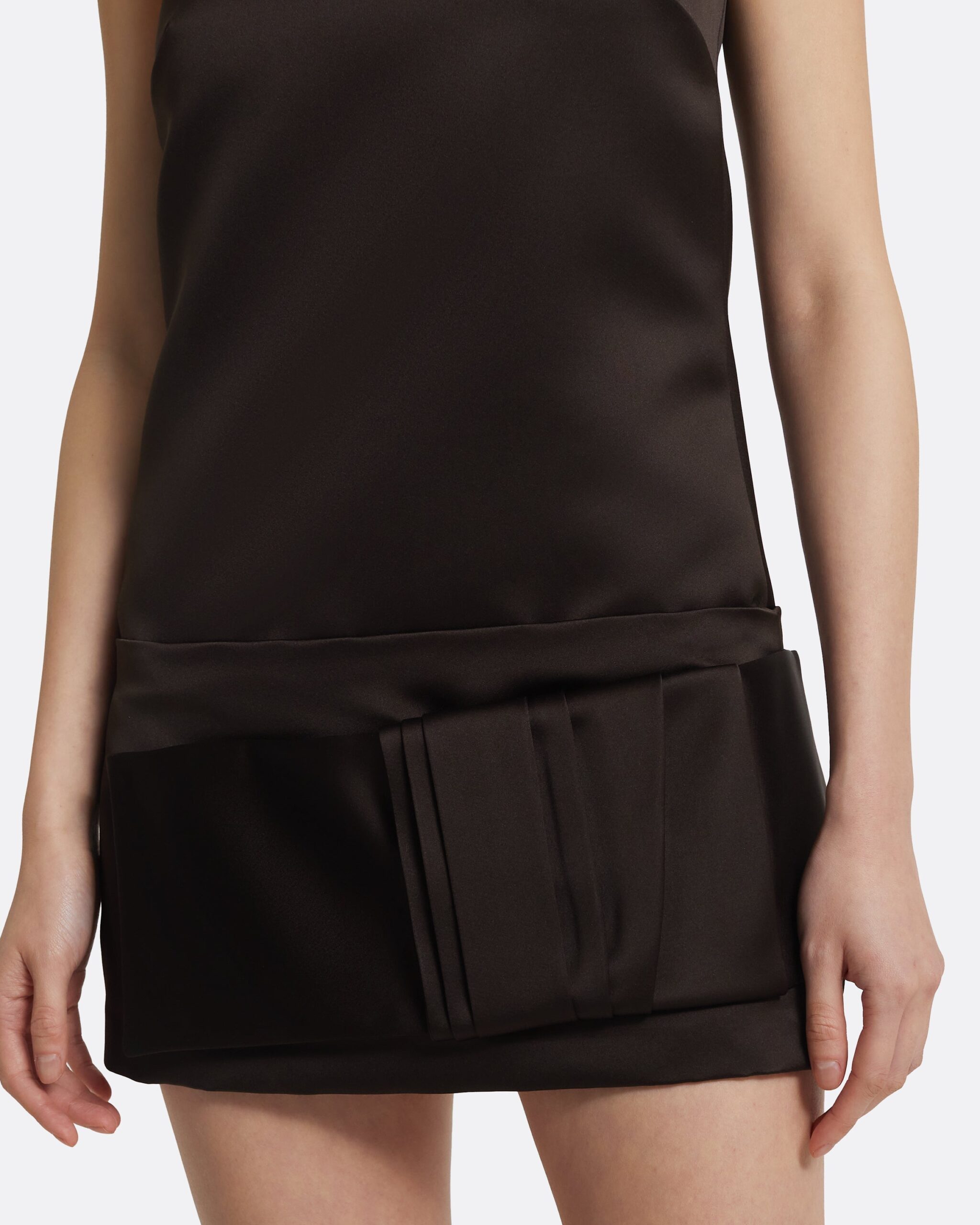 Kimora Short Dress In Peat Brown | Safiyaa Dresses Coveti