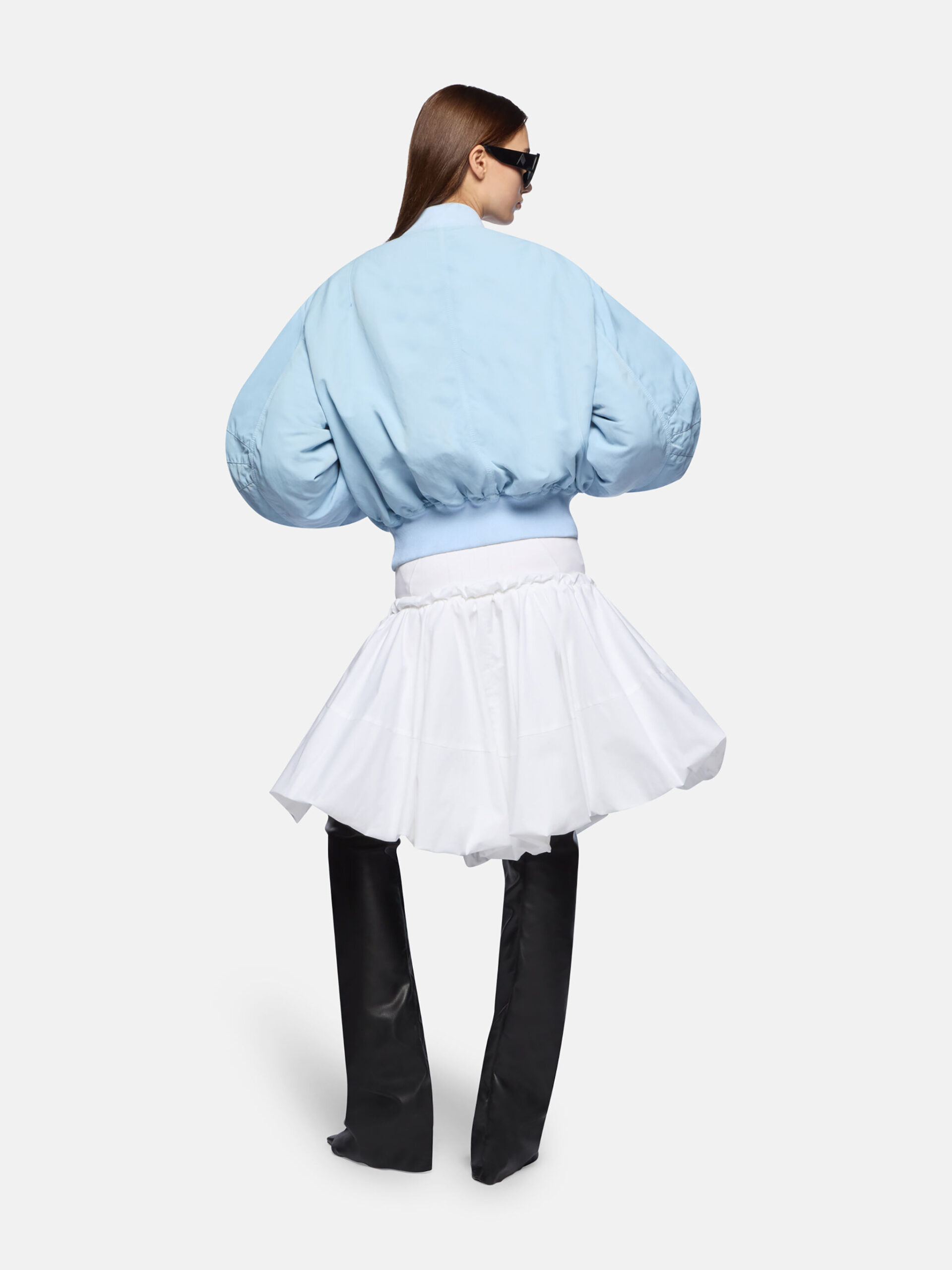 The Attico 'Anja'' Baby Blue Bomber | The Attico Luxury Jackets | Coveti