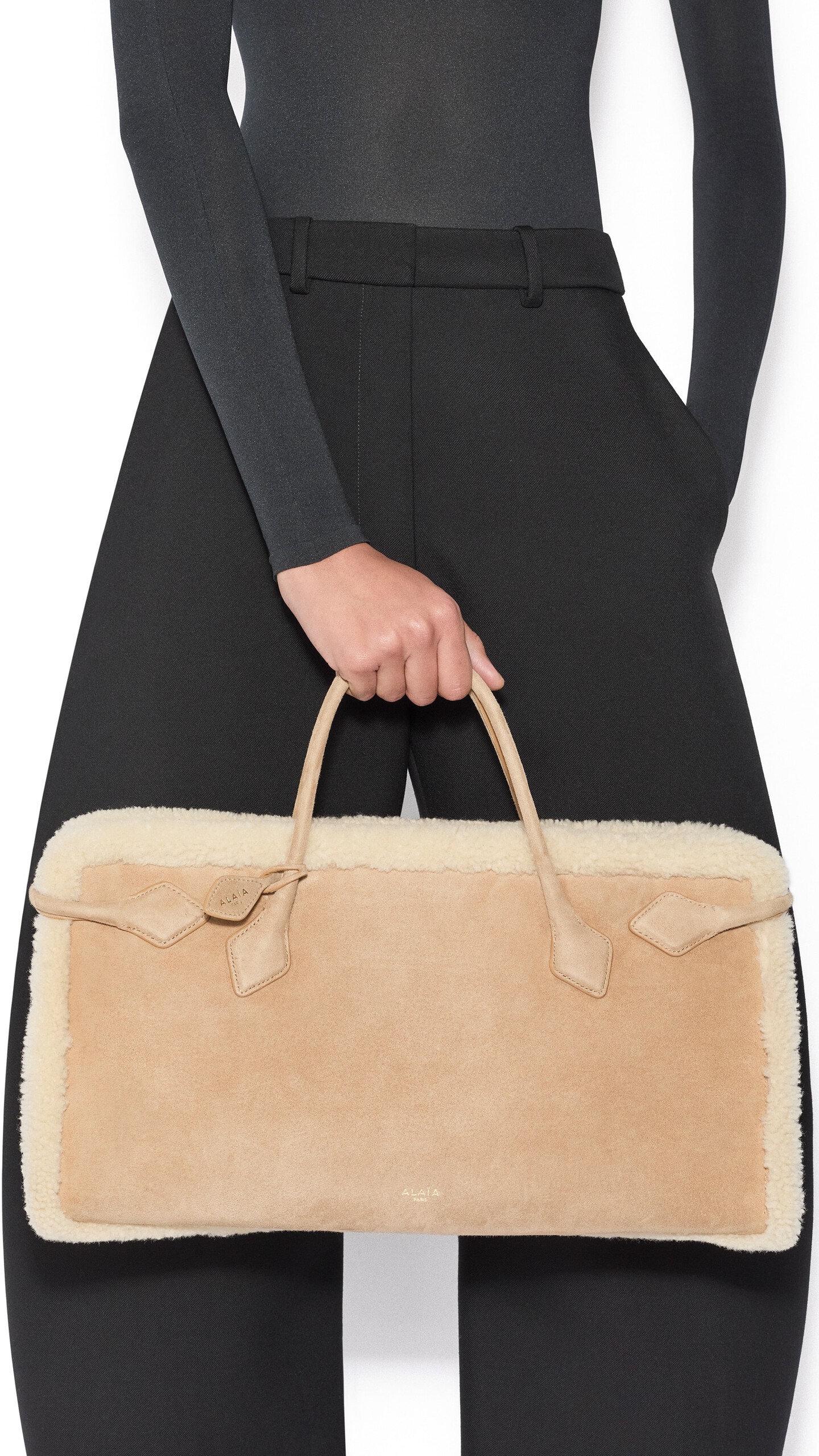 Alaïa Le Teckel Tote Bag In Merino Shearling | Luxury Bags