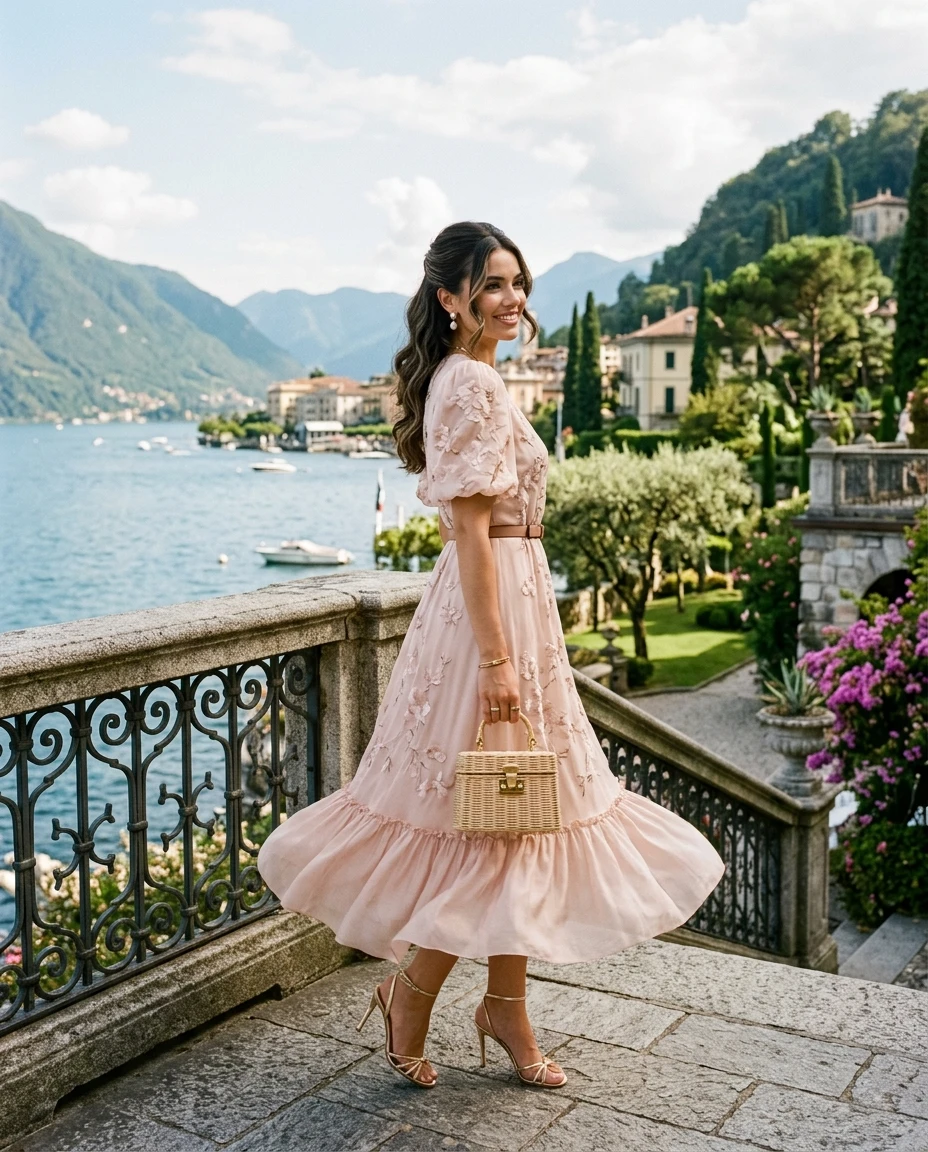 Semi Formal wedding guest dress in Lake Como Summer 2026 | Fashion ...